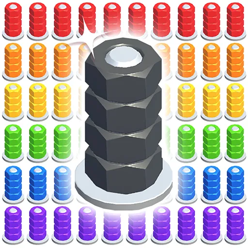Nuts & Bolts, Color Screw Sort - Games