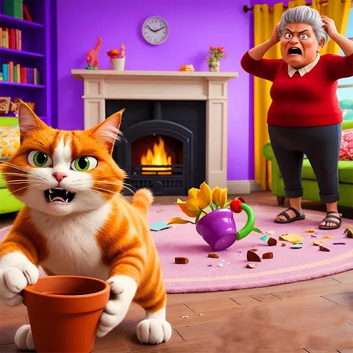 Cat VS Angry Gran Simulator 3D - Games